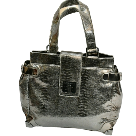 BCBGeneration | Bags | Womens Bcbgeneration Faux Leather Metallic Top ...